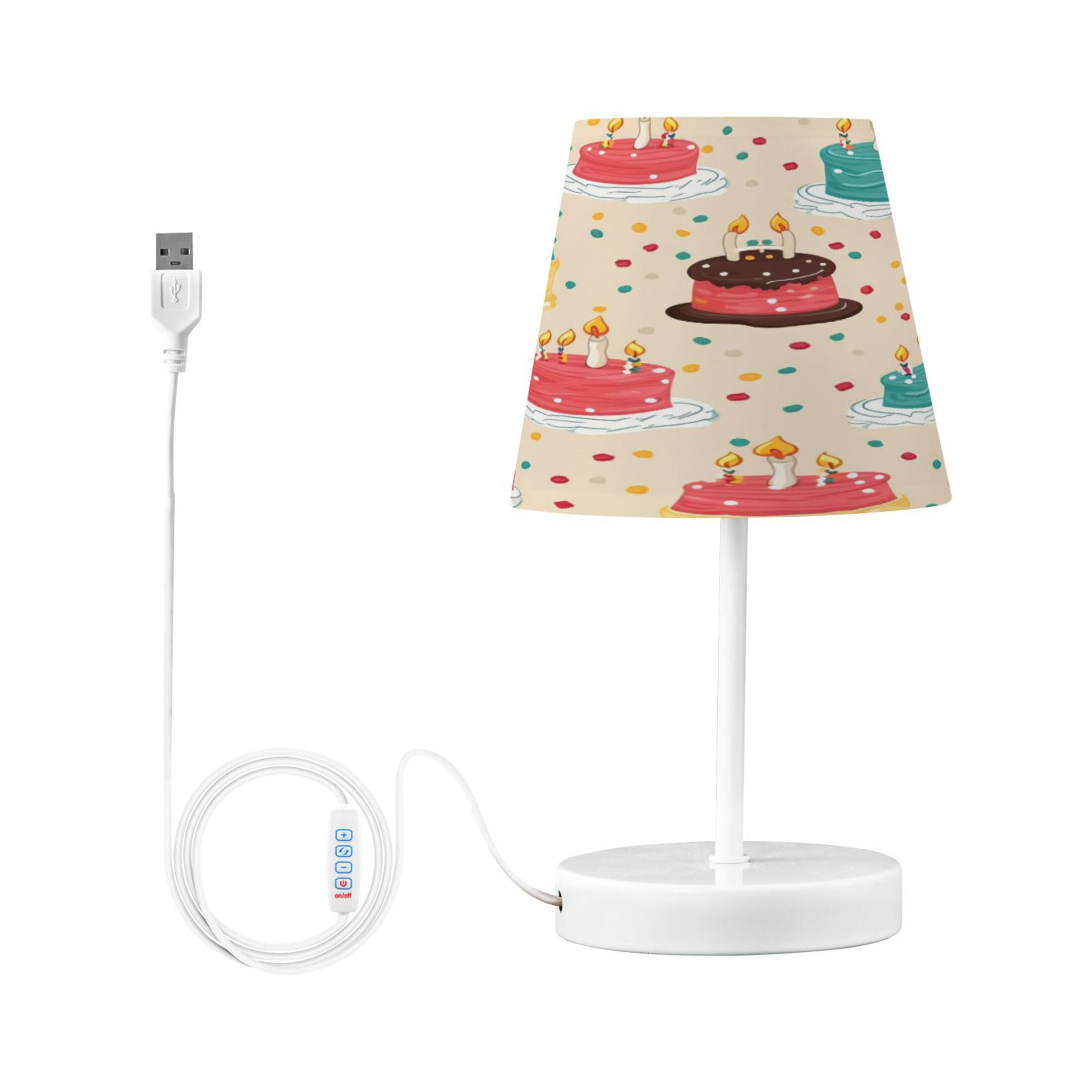 Cake with Candle Desk Lamp LED Table Nightstand Lamps with 3 Color ...
