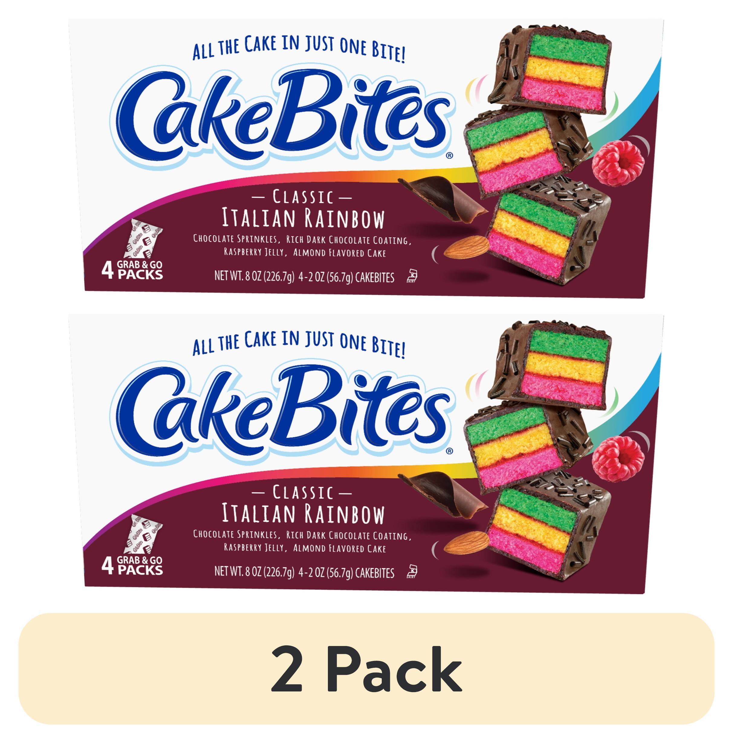 (2 pack) CakeBites Classic Italian Rainbow 4 Grab & Go Cakes, Family ...