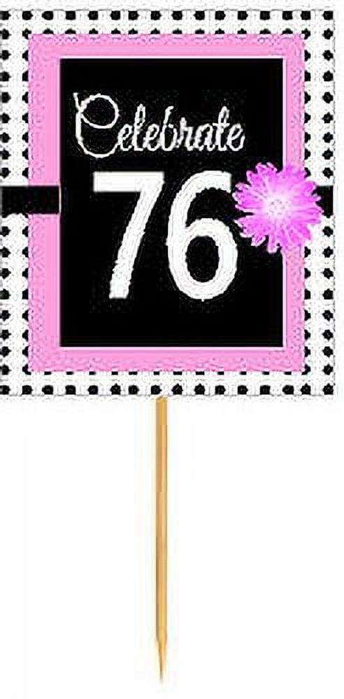 CakeSupplyShop Item#BPP-076 Happy 76th Birthday Pink w. Black Polka Dot ...