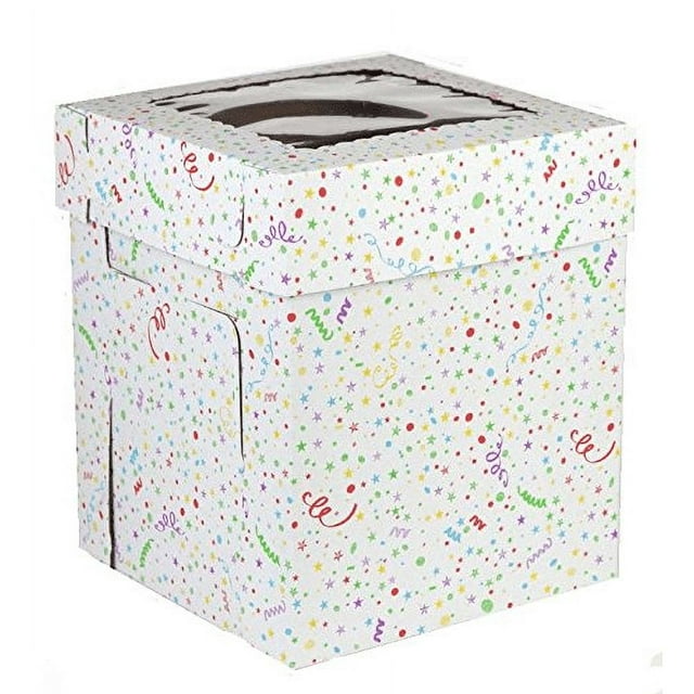 CakeSupplyShop Stacked/Tiered Confetti Cake Box, 16in X 16in X 12in ...