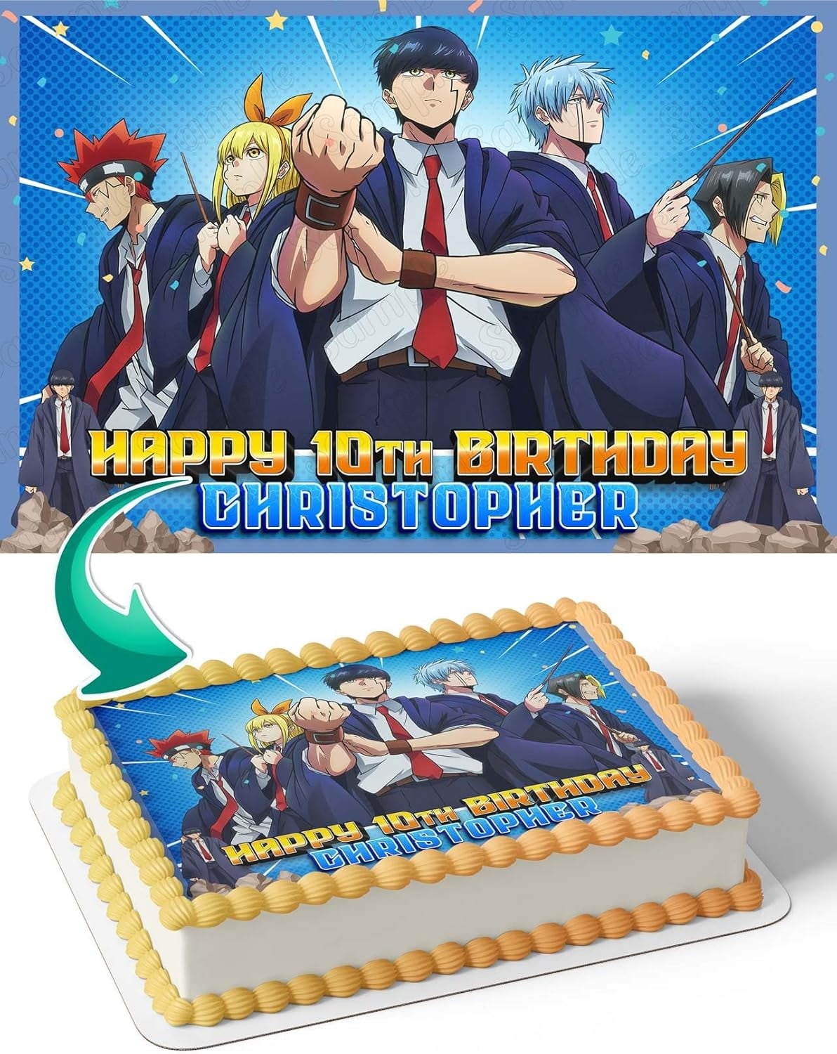 Cakecery Mashle Magic Muscles Edible Cake Image Topper Birthday Cake ...