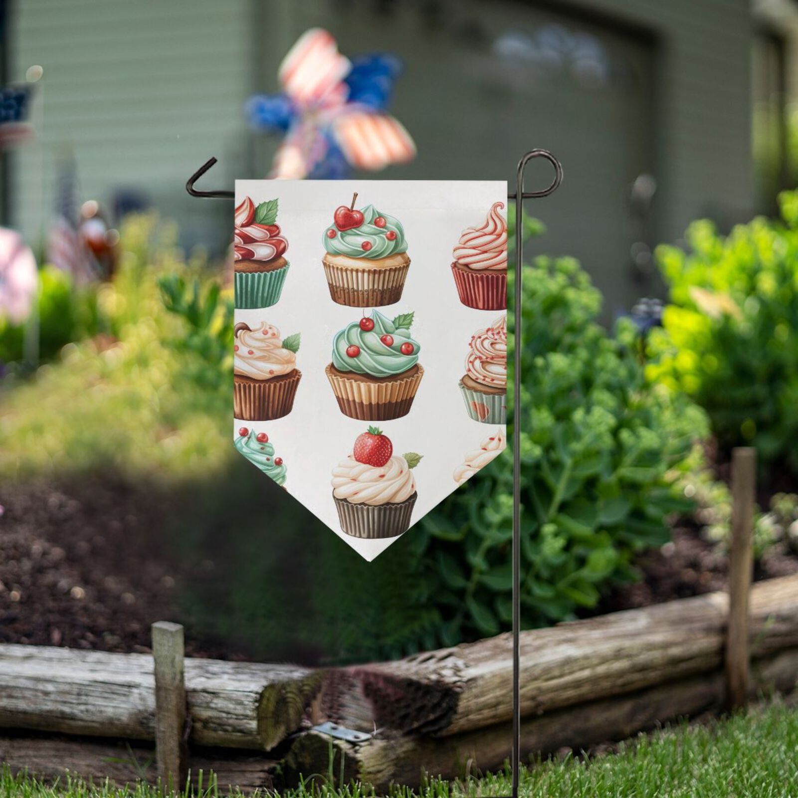 Cakes Garden Flag 18" x 12.5" Double Sided Yard Lawn Outdoor Decor ...