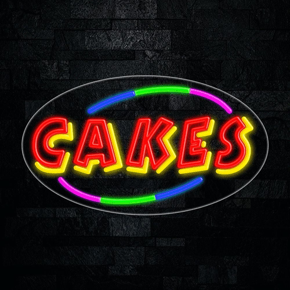 Cakes LED Neon Sign 28"L x 16"H #34566 - Walmart.com