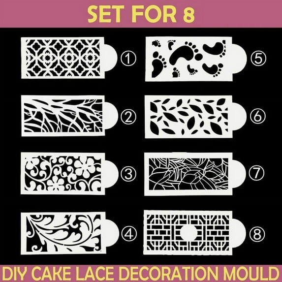 Cakes Lace Decorating Mold Fondant Impression Silicone Mat Chocolate ...