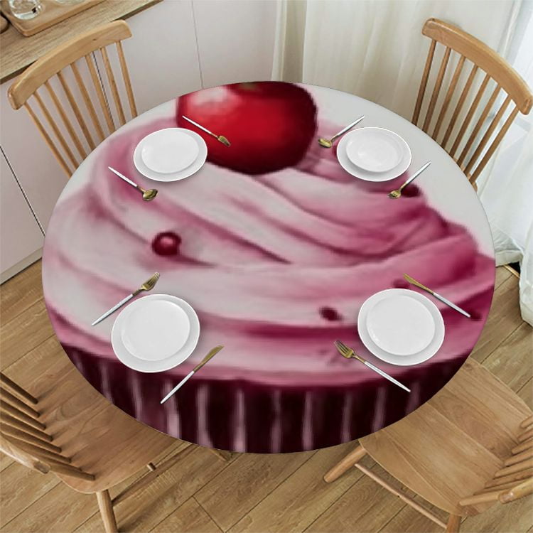 Cakes Round Fitted Fitted Table Cloth for Round Table Circular Table ...