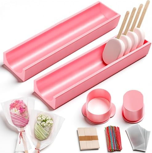 Cakesicle Cutter, Cakesicle Mold Set with 2 Tray (9in), Cake Pop Mold ...