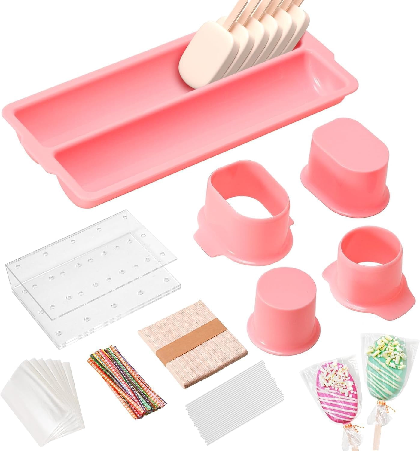 Cakesicle Cutter, Cakesicle Mold Set with 9in Tray, Cake Pop Mold with ...