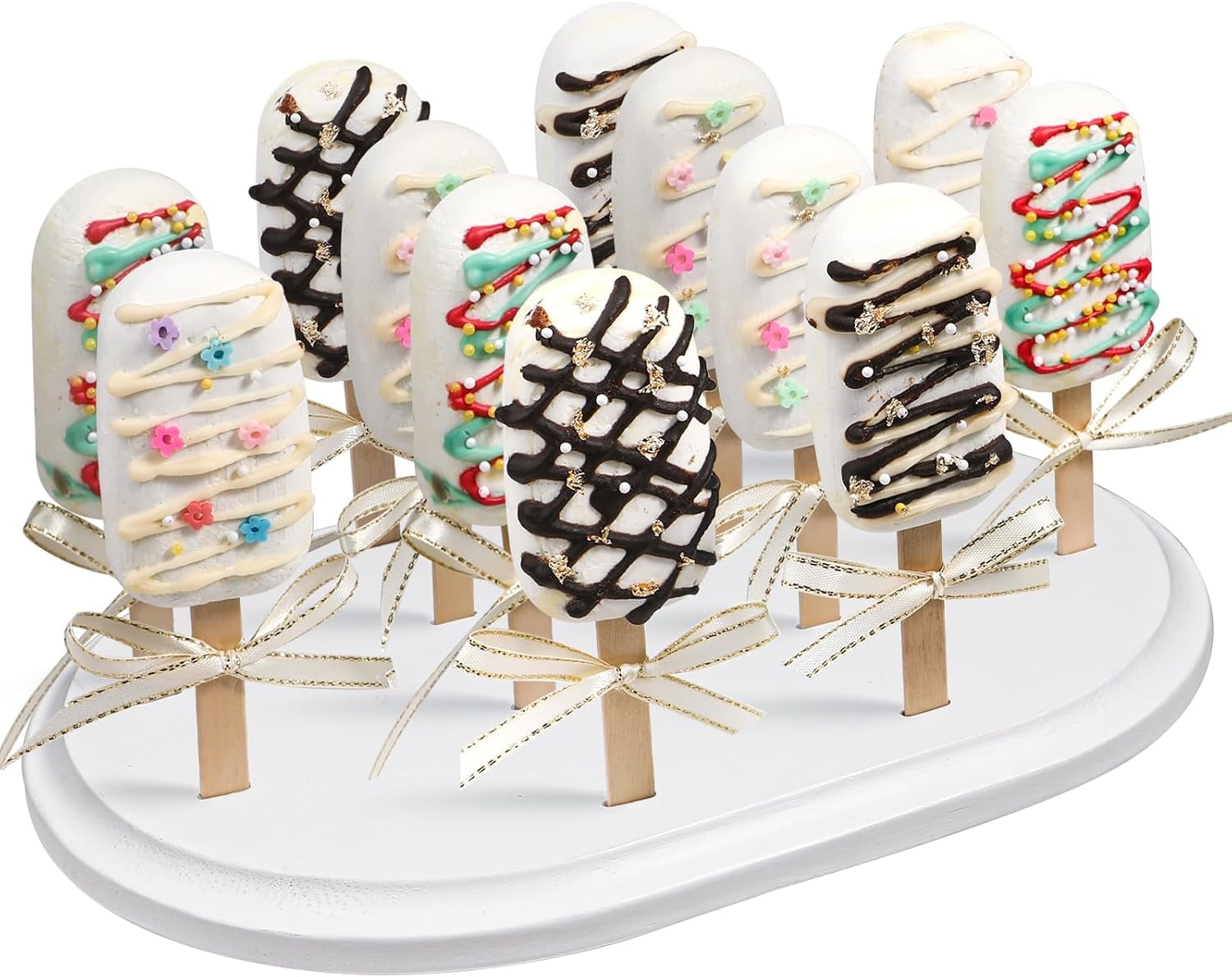 Cakesicle Stand Display Popsicle Sticks Holder 12 Count Wooden Stand ...