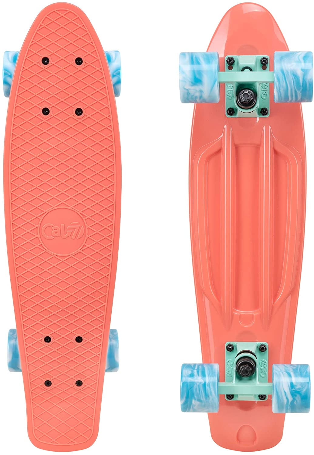 Cal 7 22.5 In. Complete Mini Cruiser Plastic Skateboard with Swirl ...