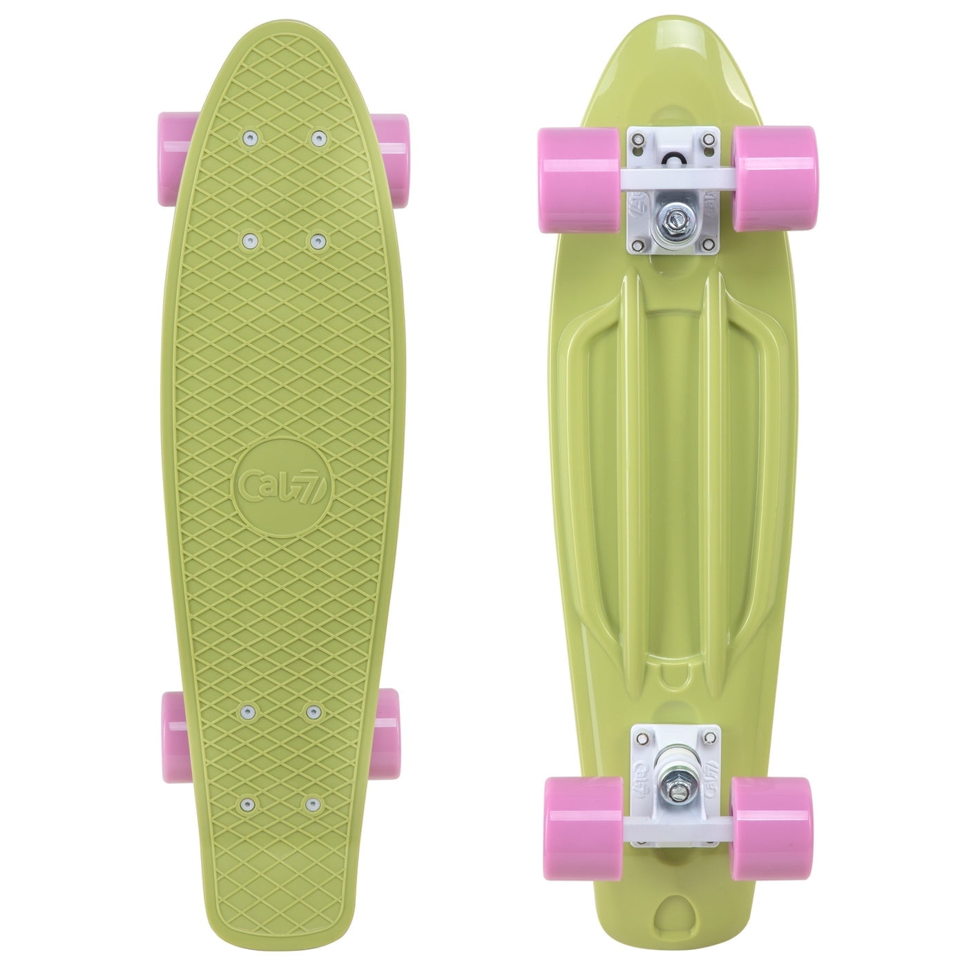 Cal 7 22.5 In. Complete Retro Design Mini Cruiser Skateboard (Lime ...