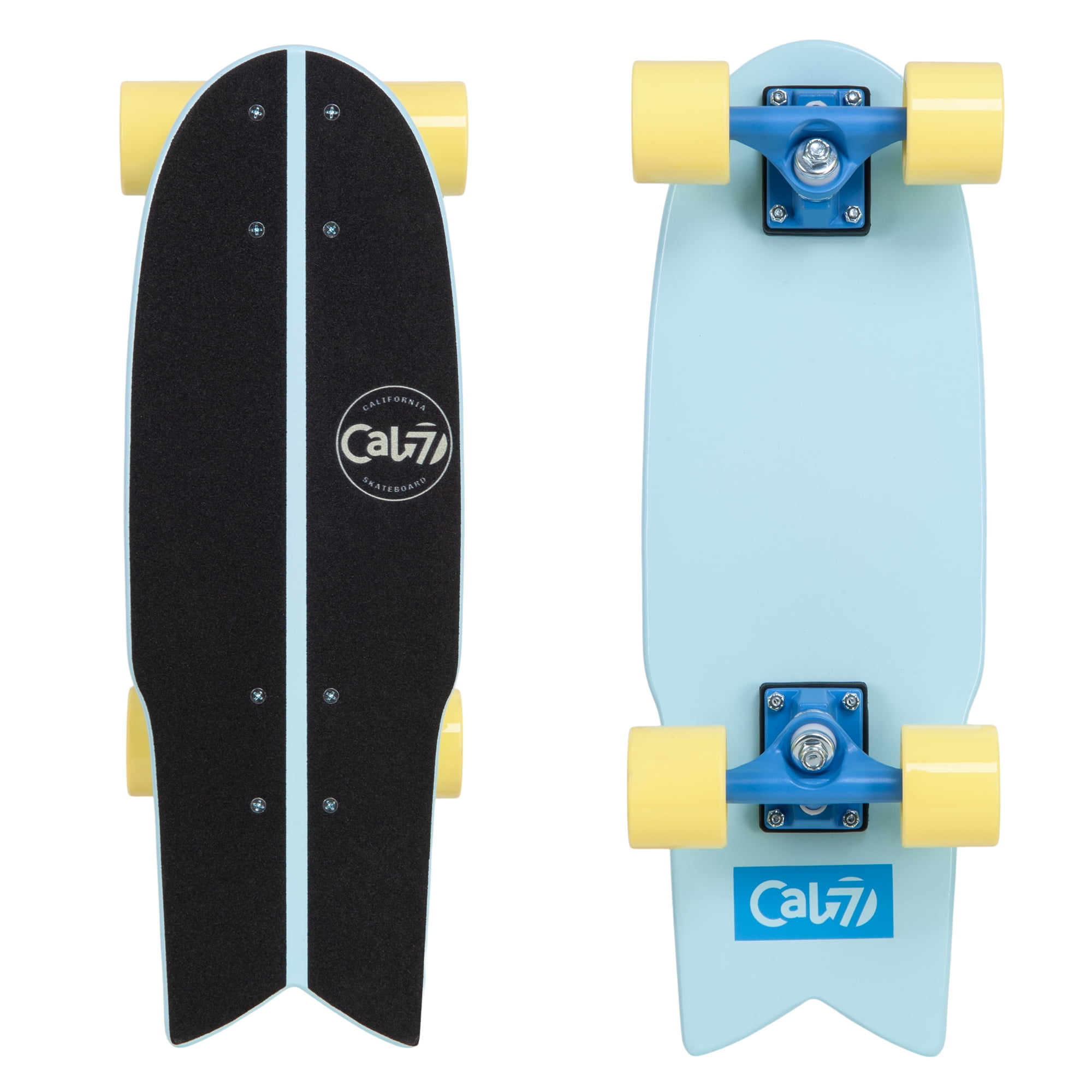 Cal 7 Fishtail Deck 22-inch Mini Cruiser Skateboard (Glory) - Walmart.com