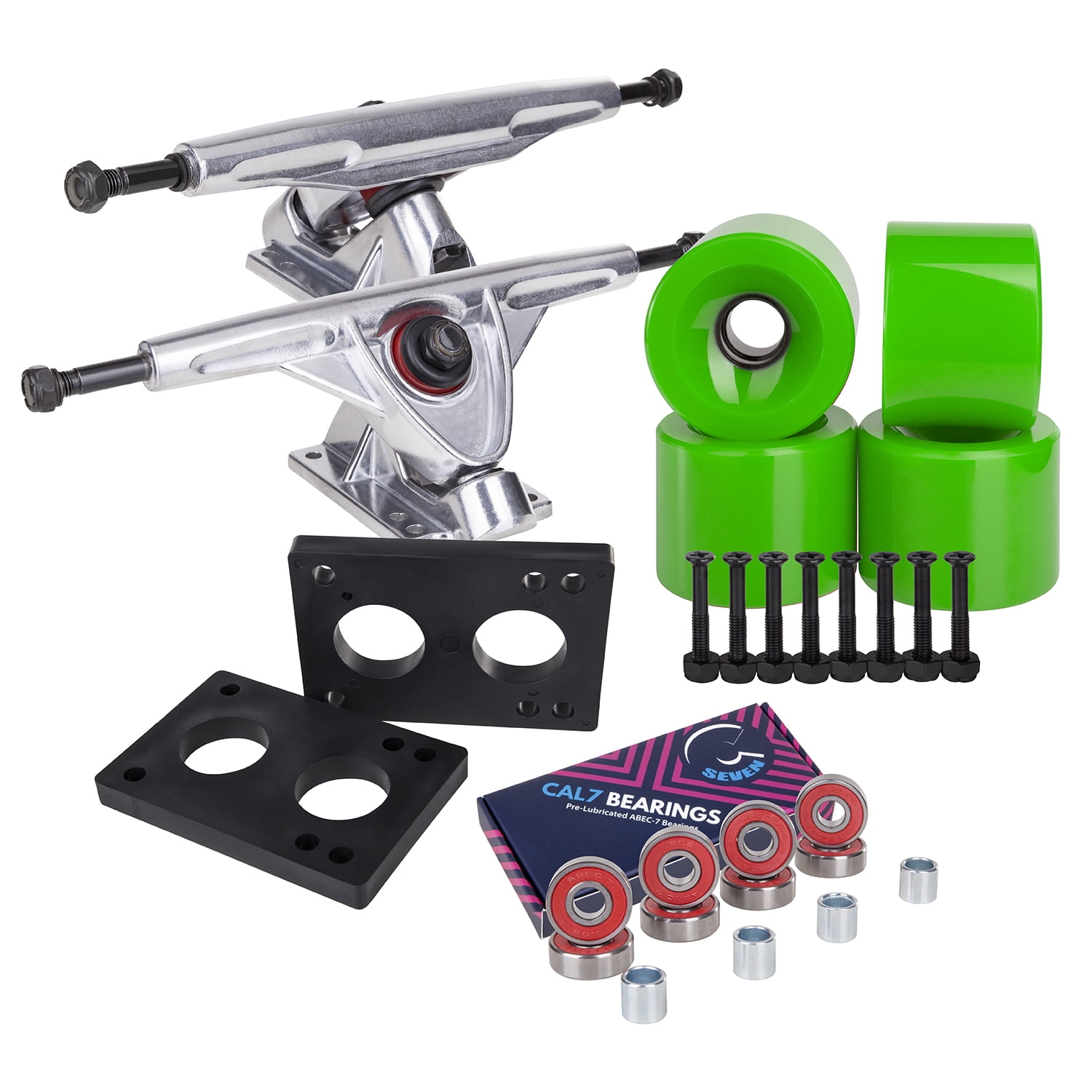 Cal 7 Longboard Skateboard Combo Package with 70mm Wheels & 180mm ...