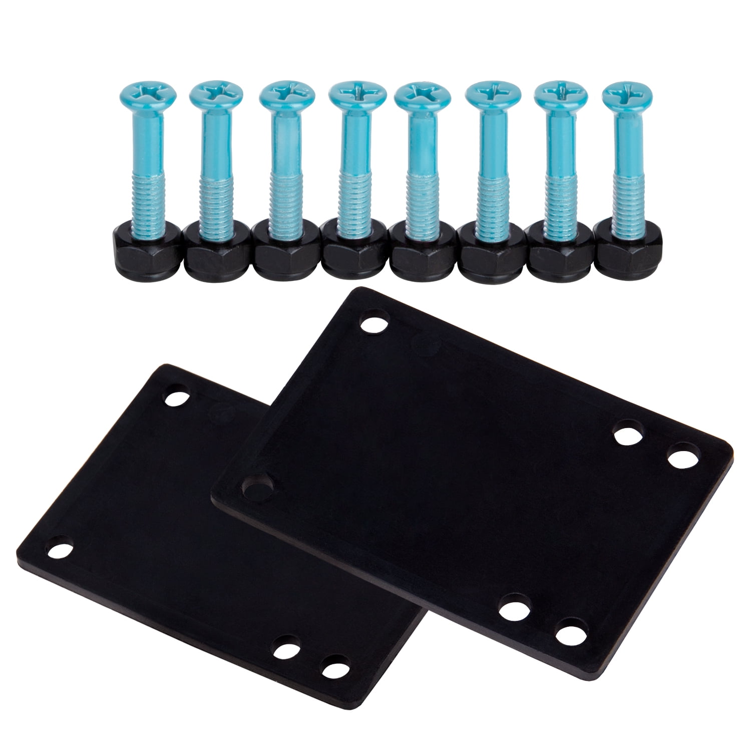 Cal 7 Skateboard 1/8" Riser Pads and 1" Hardware (Light Blue) - Walmart.com