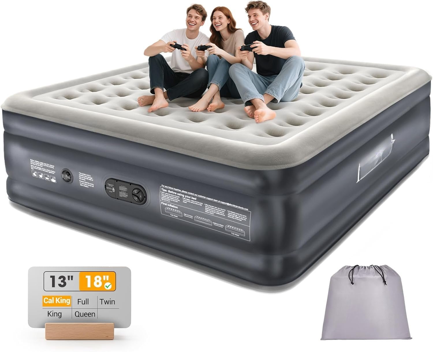Cal Air Mattress with Built in Pump, Keep from Dangling, Extra Length ...