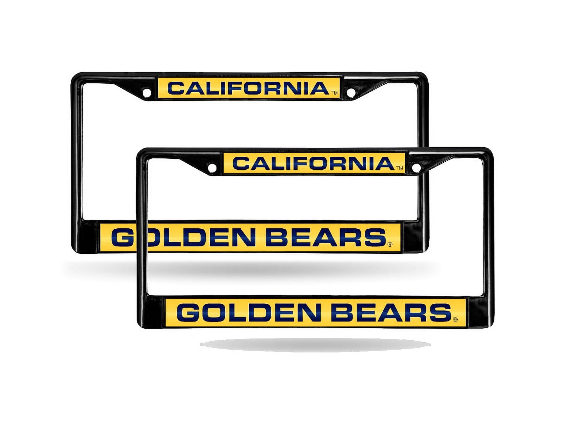 Cal Berkeley Golden Bears Black Metal Laser License Plate Frame - Set ...