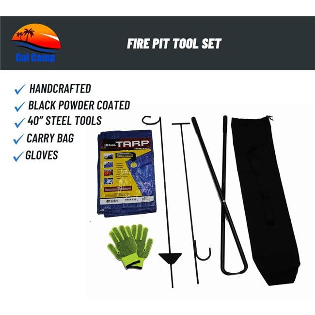 Cal Camp CCFPTS-100 40 in. Fire Pit Tool Set - Walmart.com