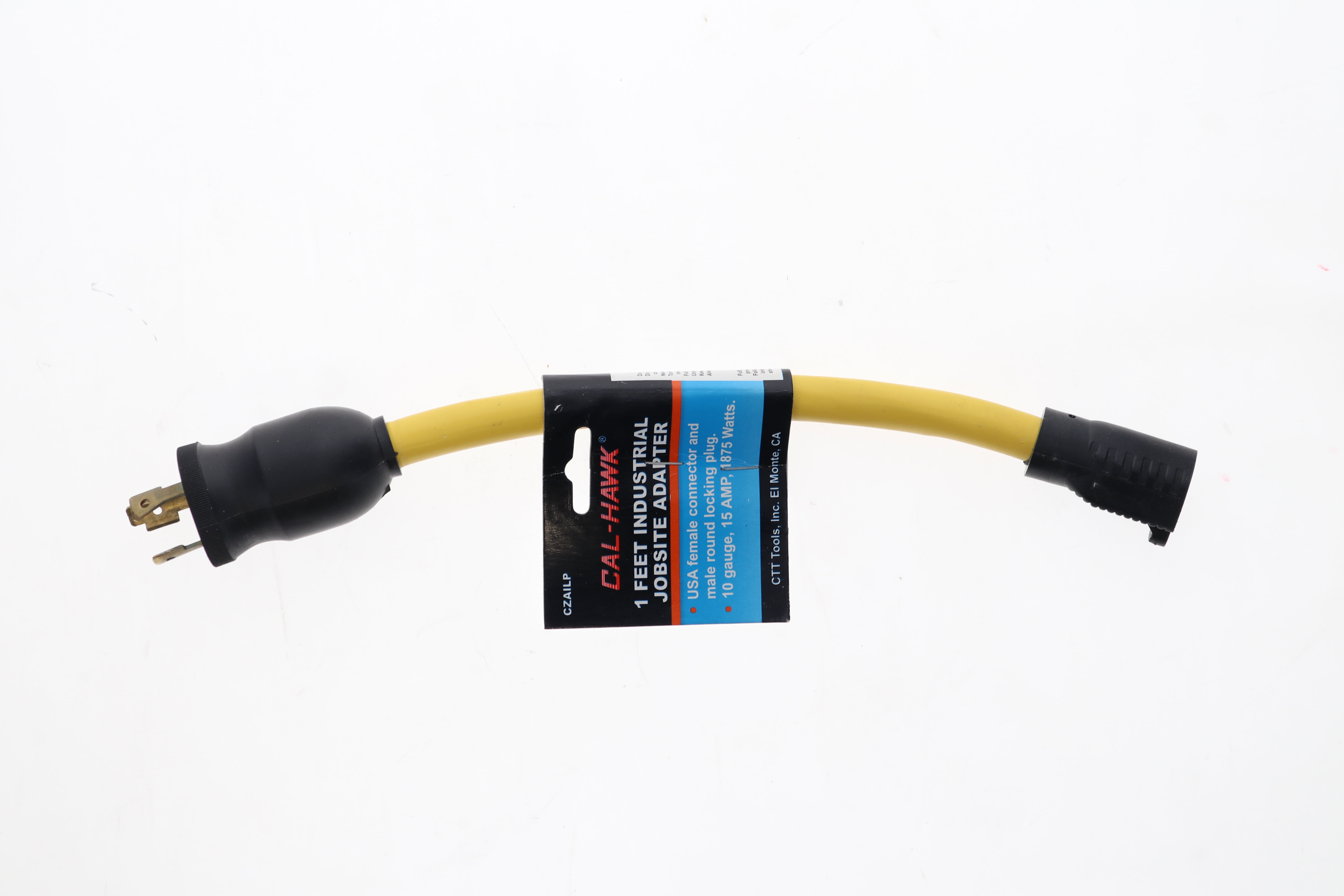 Cal-Hawk CZAILP 1-Foot Heavy Duty Industrial Female/Male Plug Adapter ...