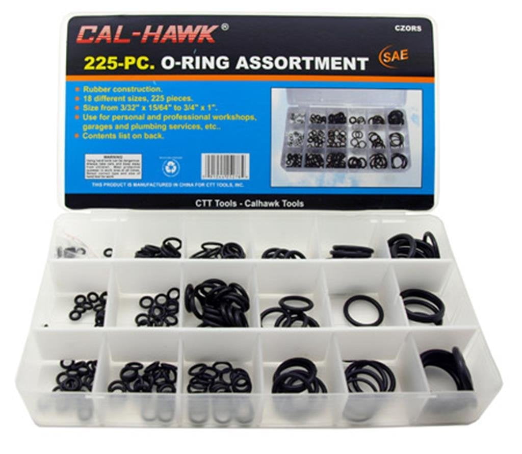 Cal Hawk CZORS 225 O-Ring Assortment Kit SAE Pneumatic Air Rubber ...
