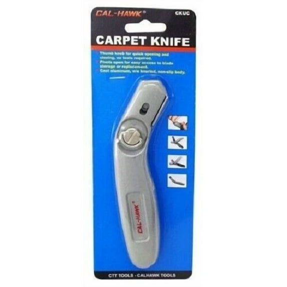 Cal-Hawk Non-Slip Coated Aluminum Utility Carpet Knife With Extra Blade ...