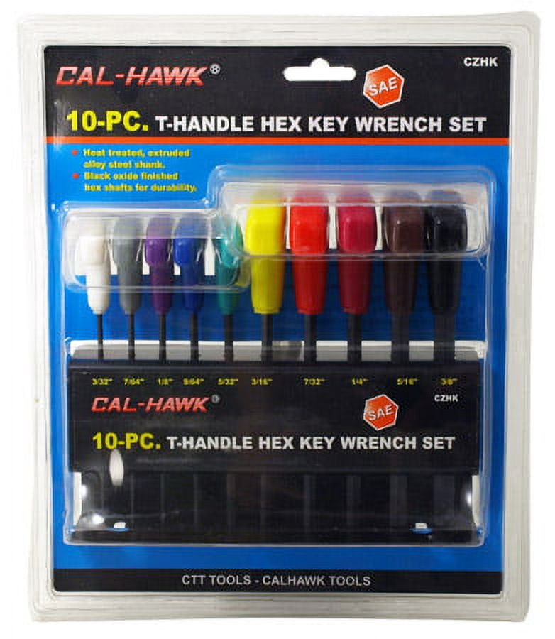 "Cal Hawk Tools 10-pc. T-Handle Hex Key Wrench Set - SAE" - Walmart.com