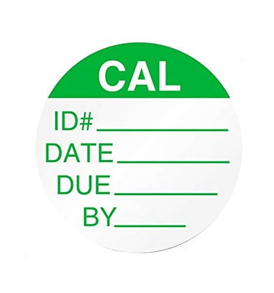 "Cal ID…" Calibration Label, 3/4" Round, Flexible White Vinyl with ...