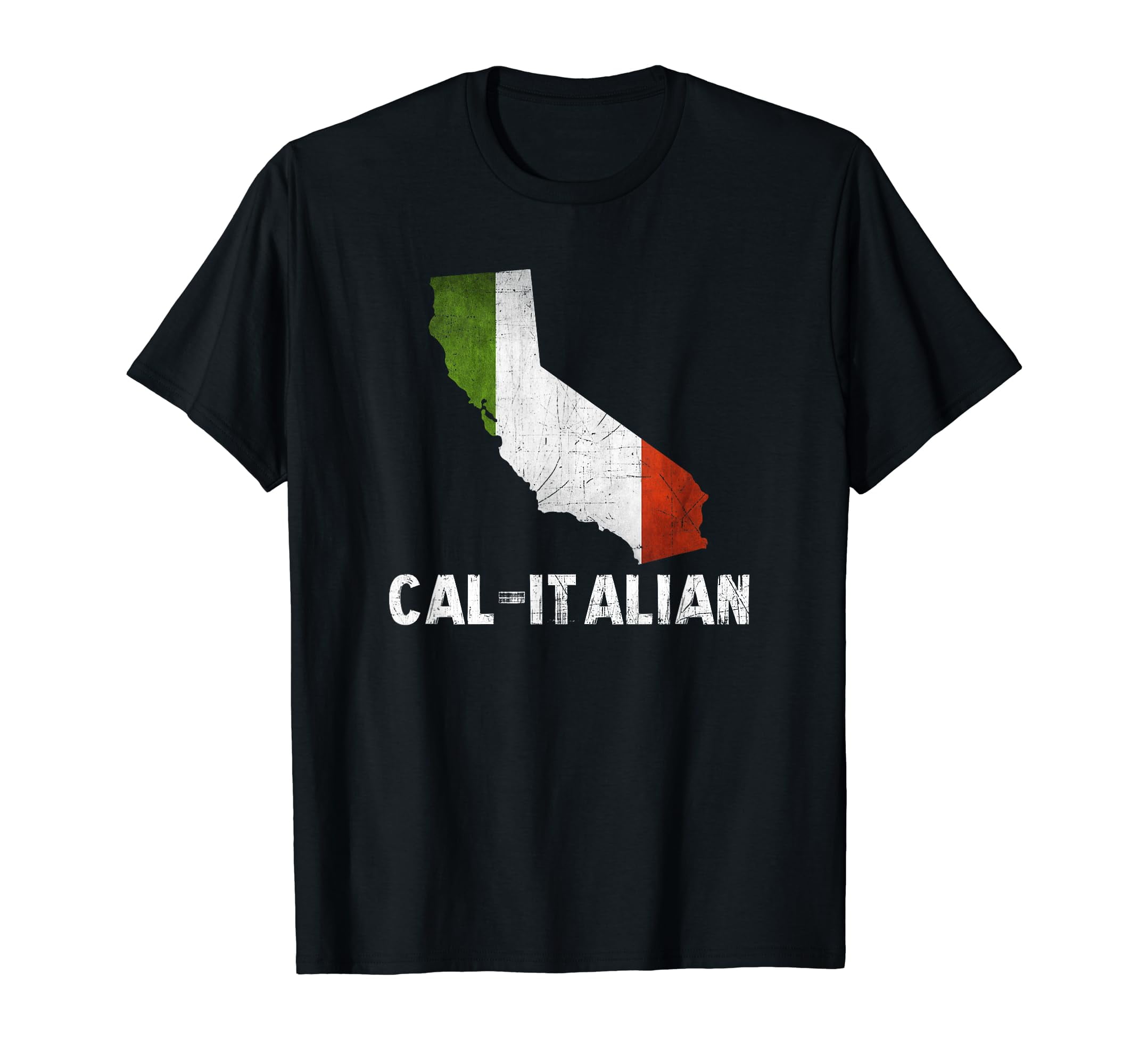 Cal-Italian California with Italy Flag Heritage T Shirt T-Shirt ...