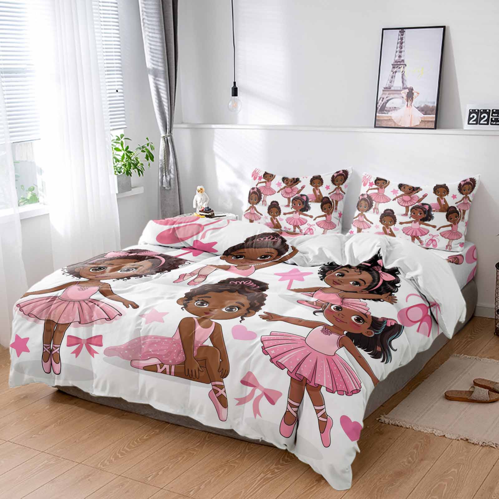 Cal King 4 Piece Bedding Set Cartoon Children Ballet Dance Soft ...