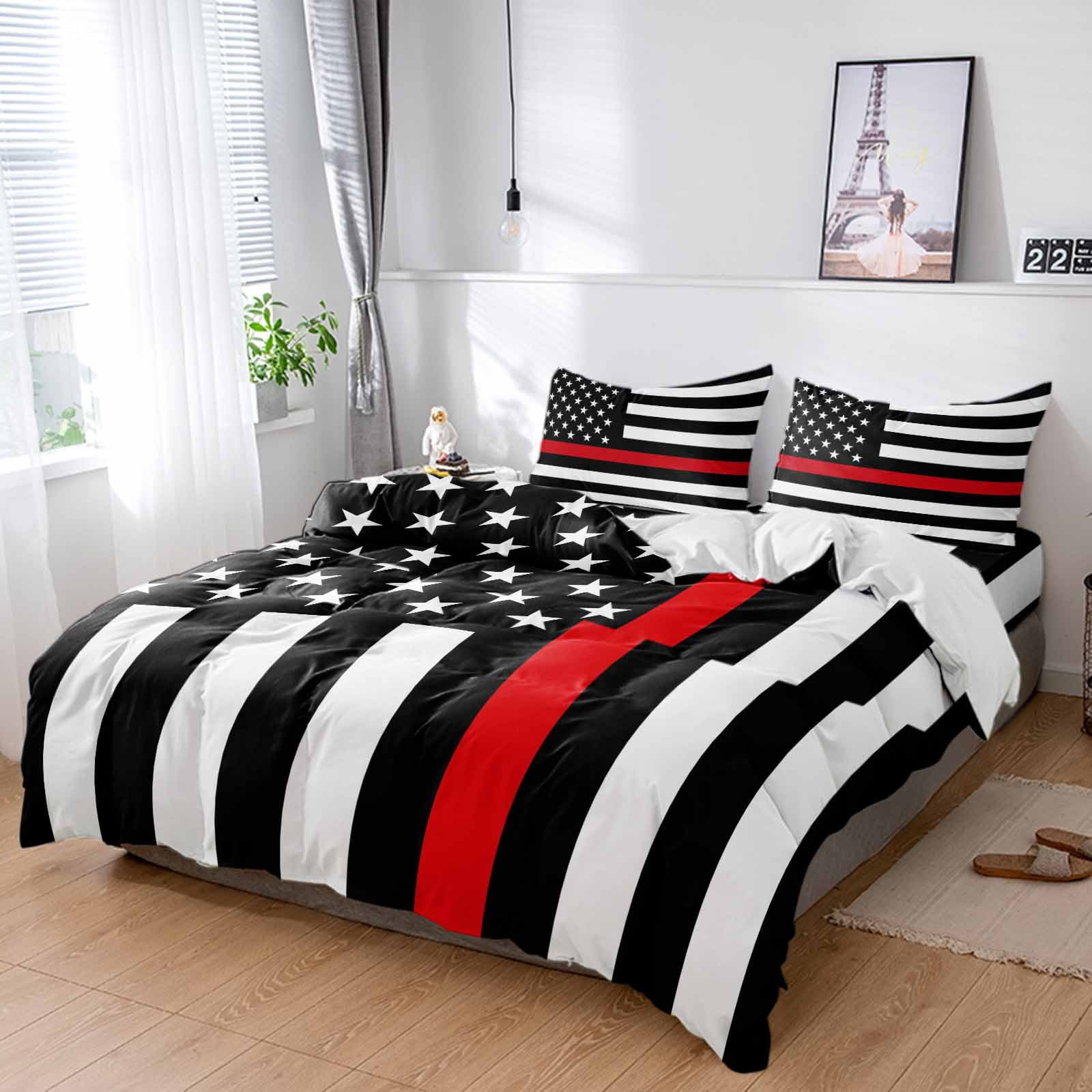 Cal King 4 Piece Bedding Set Independence Day American Flag Patriotic ...