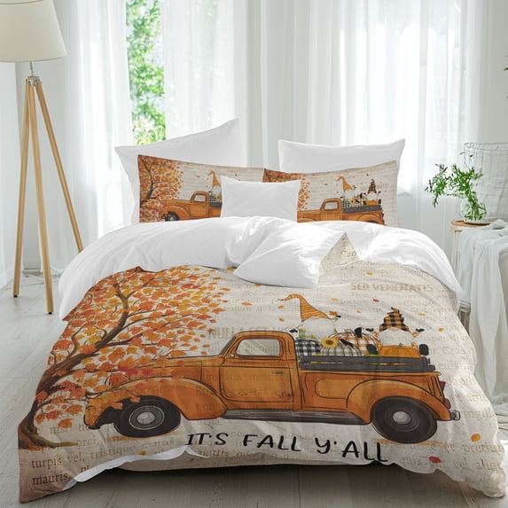 Cal King 4 Piece Bedding Set Orange Maple Leaf Fall Thanksgiving ...