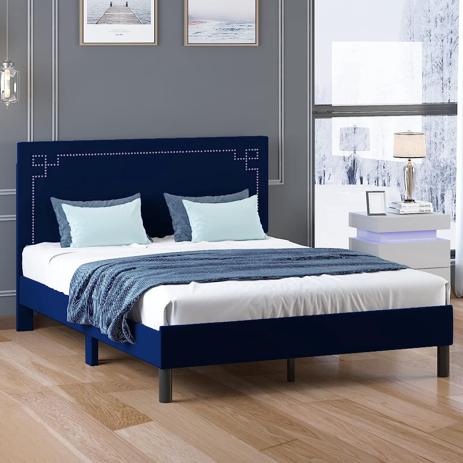 Lorrick Metal Platform Bed Frame / Mattress Foundation / Easy Bolt Free ...