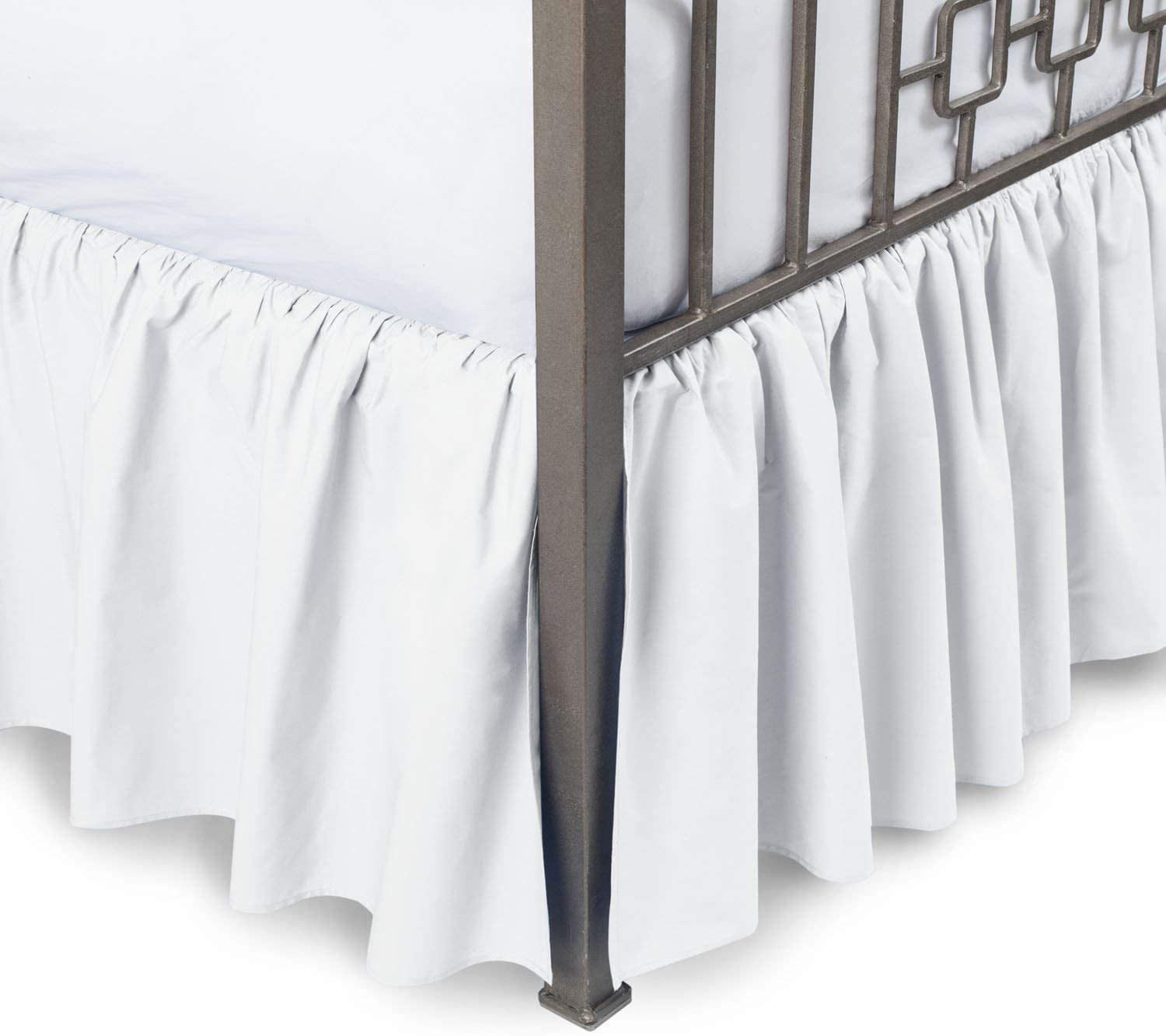Cal-King Size Bed Skirt with Split Corners - 12 Inch Drop Smooth & Soft ...