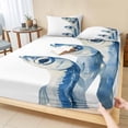 Cal.King Size Fitted Sheet Set - Blue Fish 3 Piece Bedding Sets 16 ...