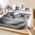 Cal.King Size Fitted Sheet Set - Cute Cat 3 Piece Bedding Sets 16" Deep ...