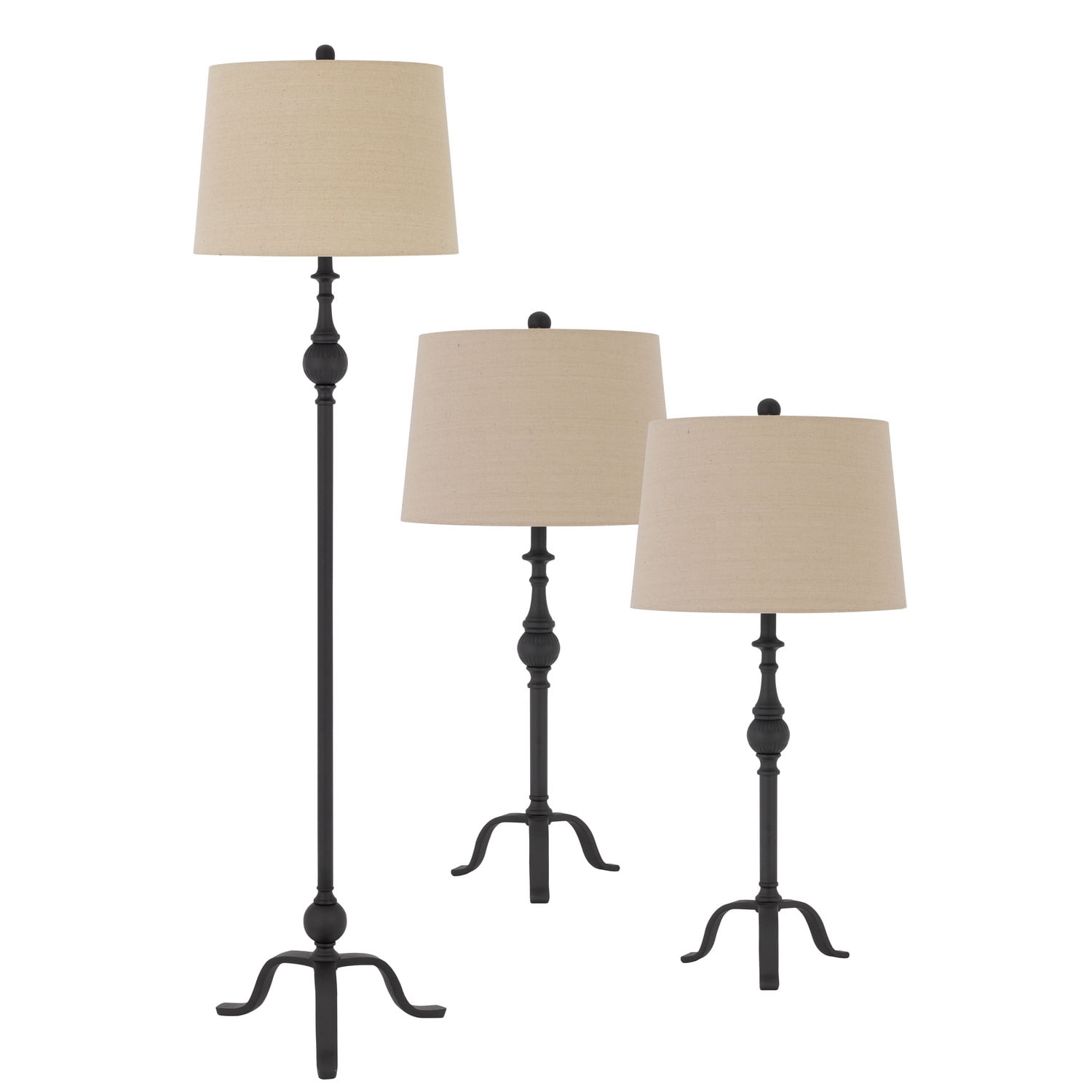 Cal Lighting, 3 pcs package. 2 pcs of 150W 3 way metal table lamps. 1 ...