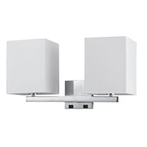 Cal Lighting, 60W X 2 Metal Wall Lamp With Hardback Fabric Shade And ...