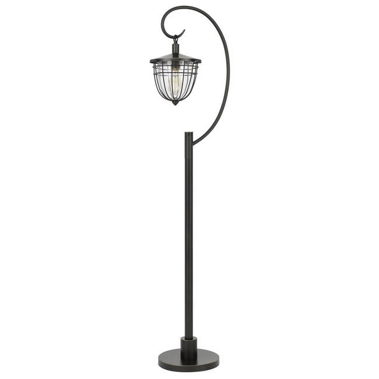 Cal Lighting 60W Alma Metal & Glass Downbridge Lantern Style Floor Lamp ...
