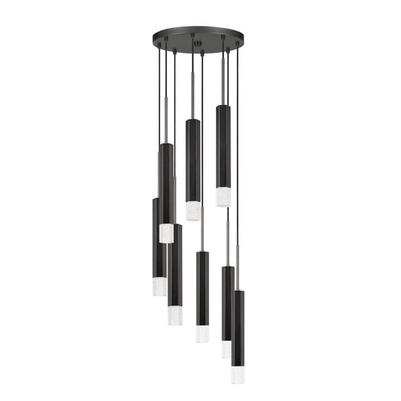 Cal Lighting 6-Light Aluminum Pendant with Glass Diffuser in Brushed ...