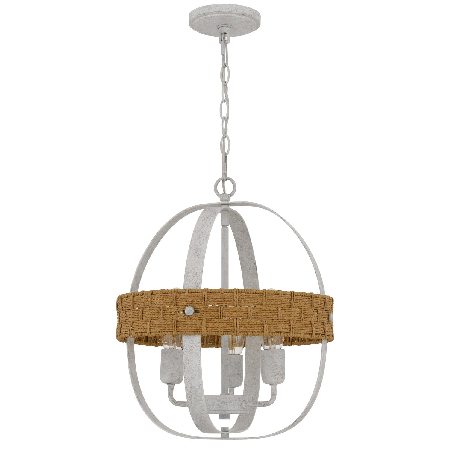 60W x 3 Barton metal chandelier with rattan design - Walmart.com