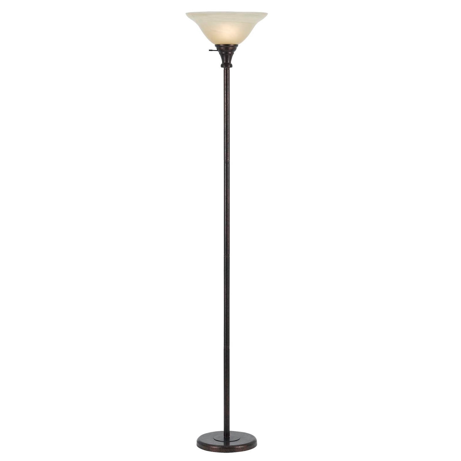 Cal One Light Torchiere, Rust Finish with Amber Scavo Glass - Walmart.com