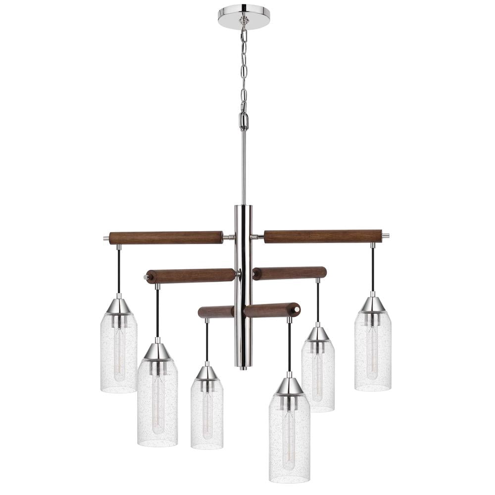 Cal Lighting Massilon 6-Light Metal Chandelier with Glass Shade in ...