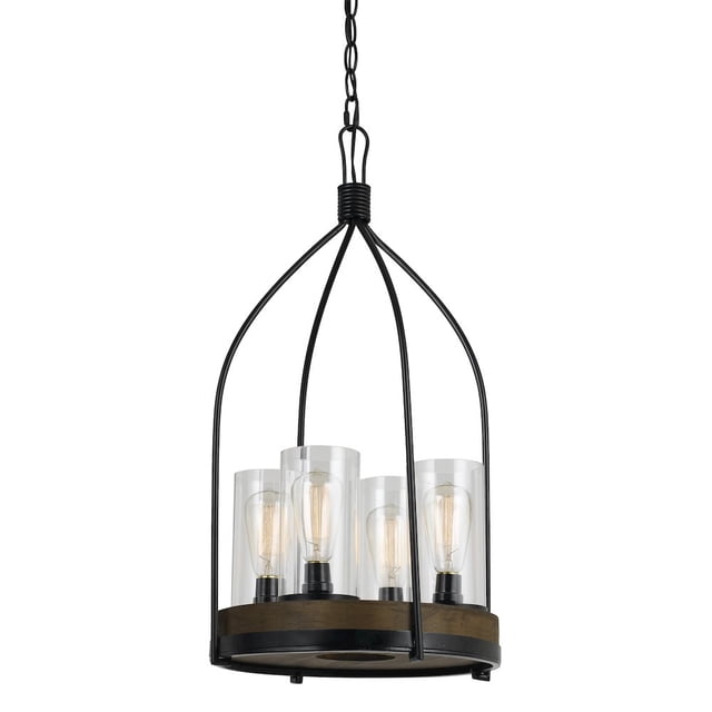 Cal Lighting Metal and Wood Fixture in Iron Wood - Walmart Business ...