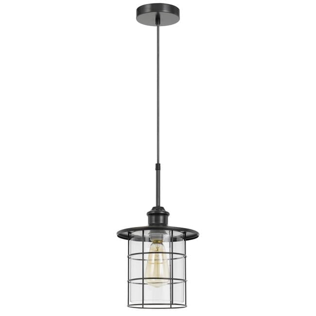 Cal Lighting Silverton Metal & Glass Pendant Fixture - Dark Bronze - 8. ...