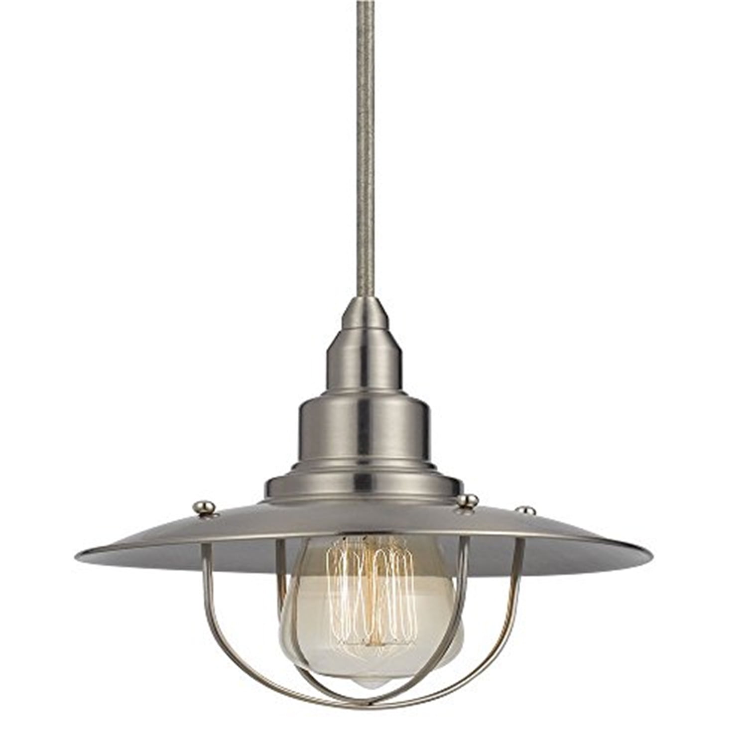 Cal LightingUP-1113-6-BS Allentown - One Light Pendant, Brushed Steel ...
