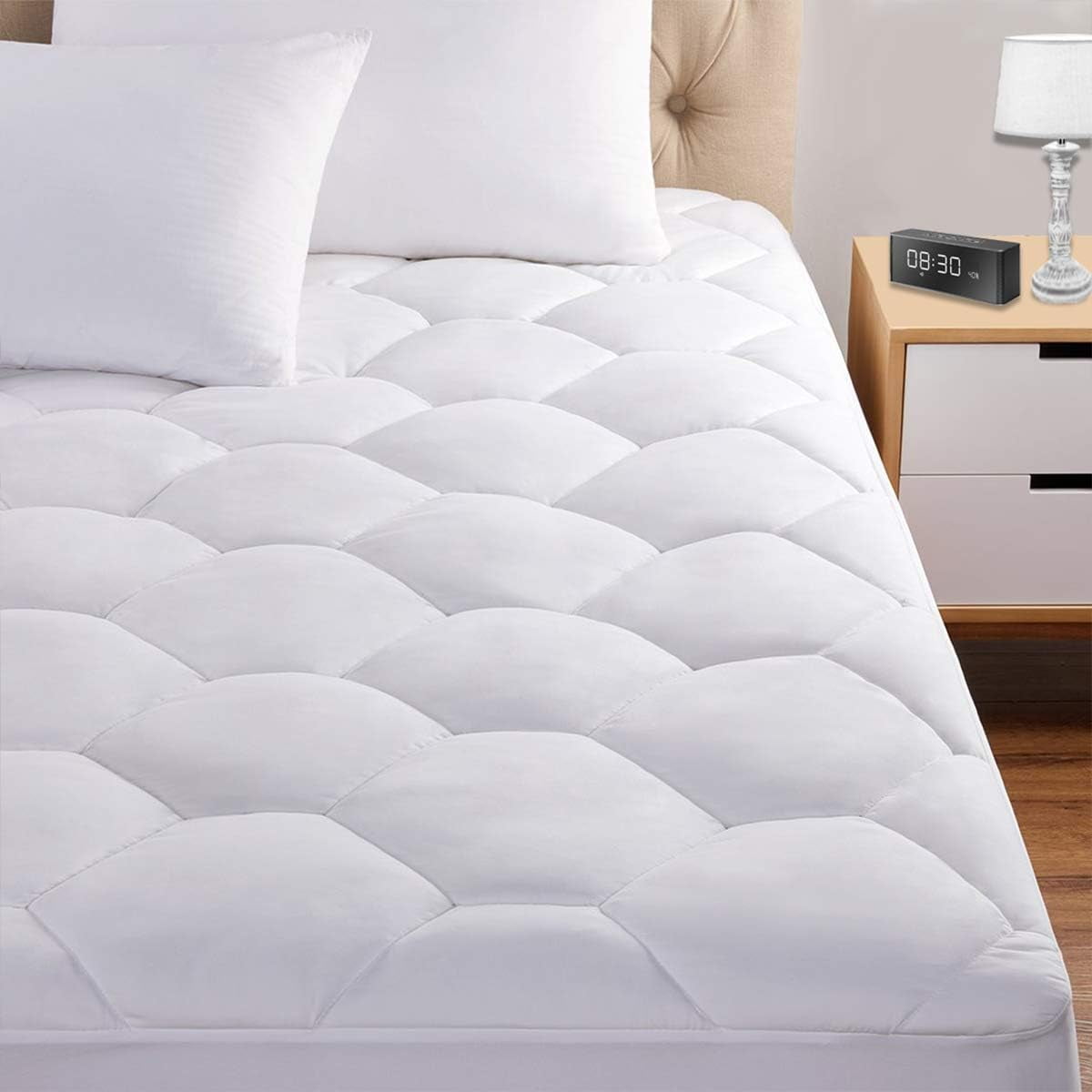 Cal Mattress Pad, 8-21" Deep Pocket Protector Soft Quilted Fitted ...