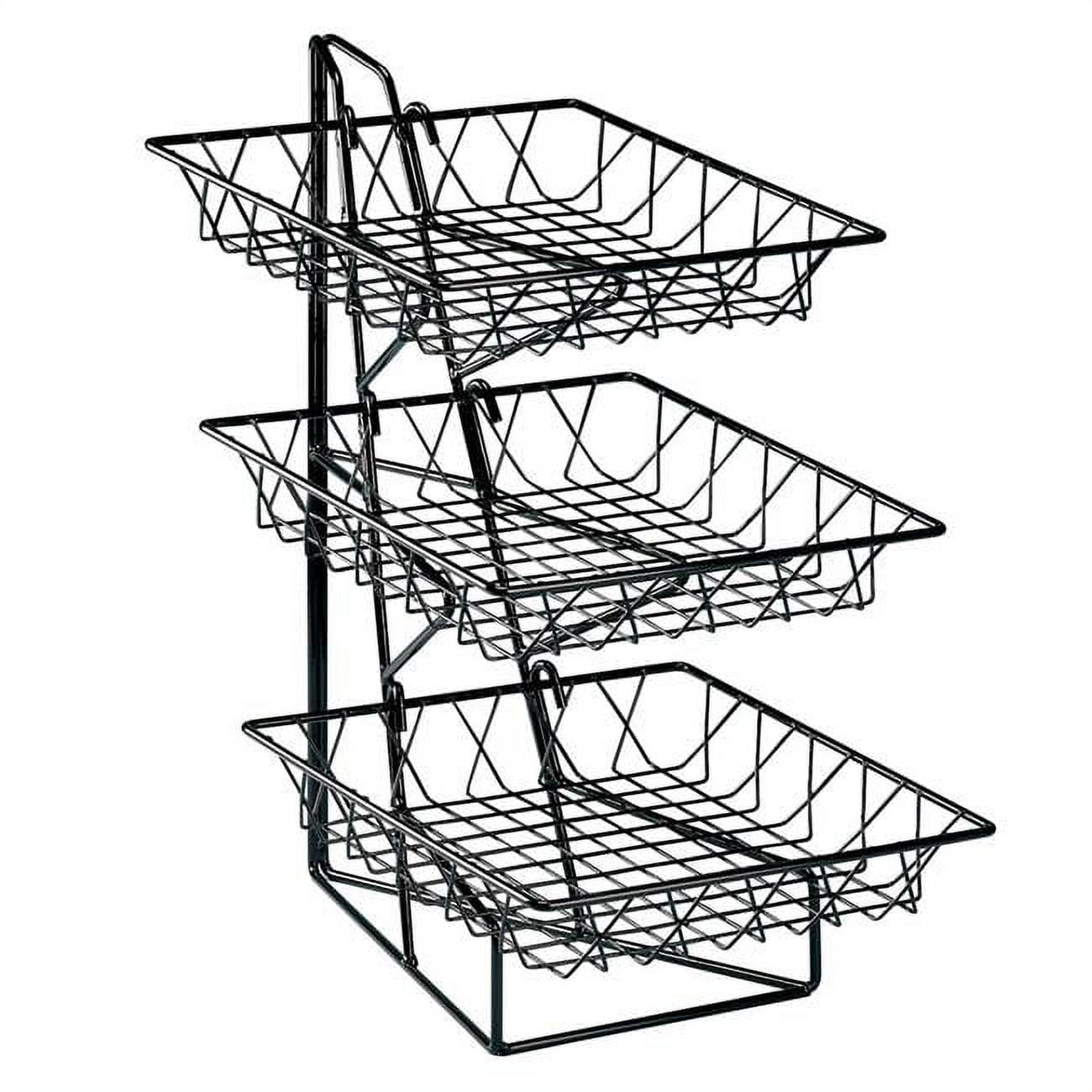 Cal Mil 1293-3 3-Tier Merchandiser with Square Wire Baskets - 12 x 19 x ...