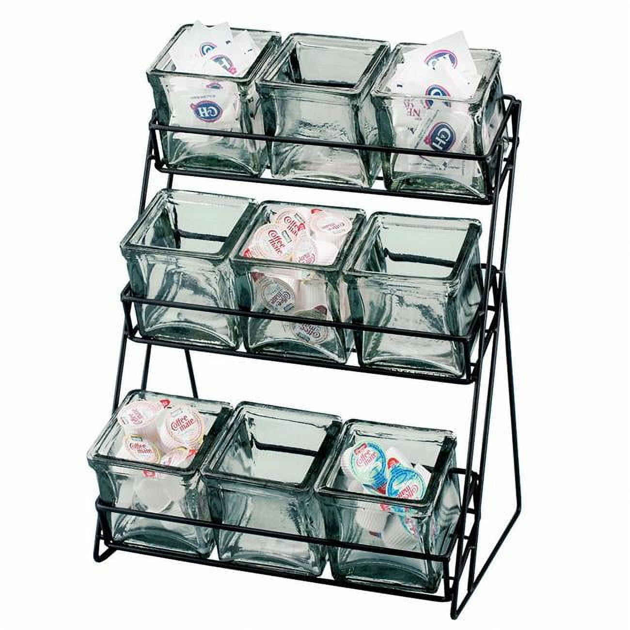 Cal Mil 1812-39 Iron 3-Tier Platinum Nine Jar Display - 13 x 9.5 x 17.5 ...