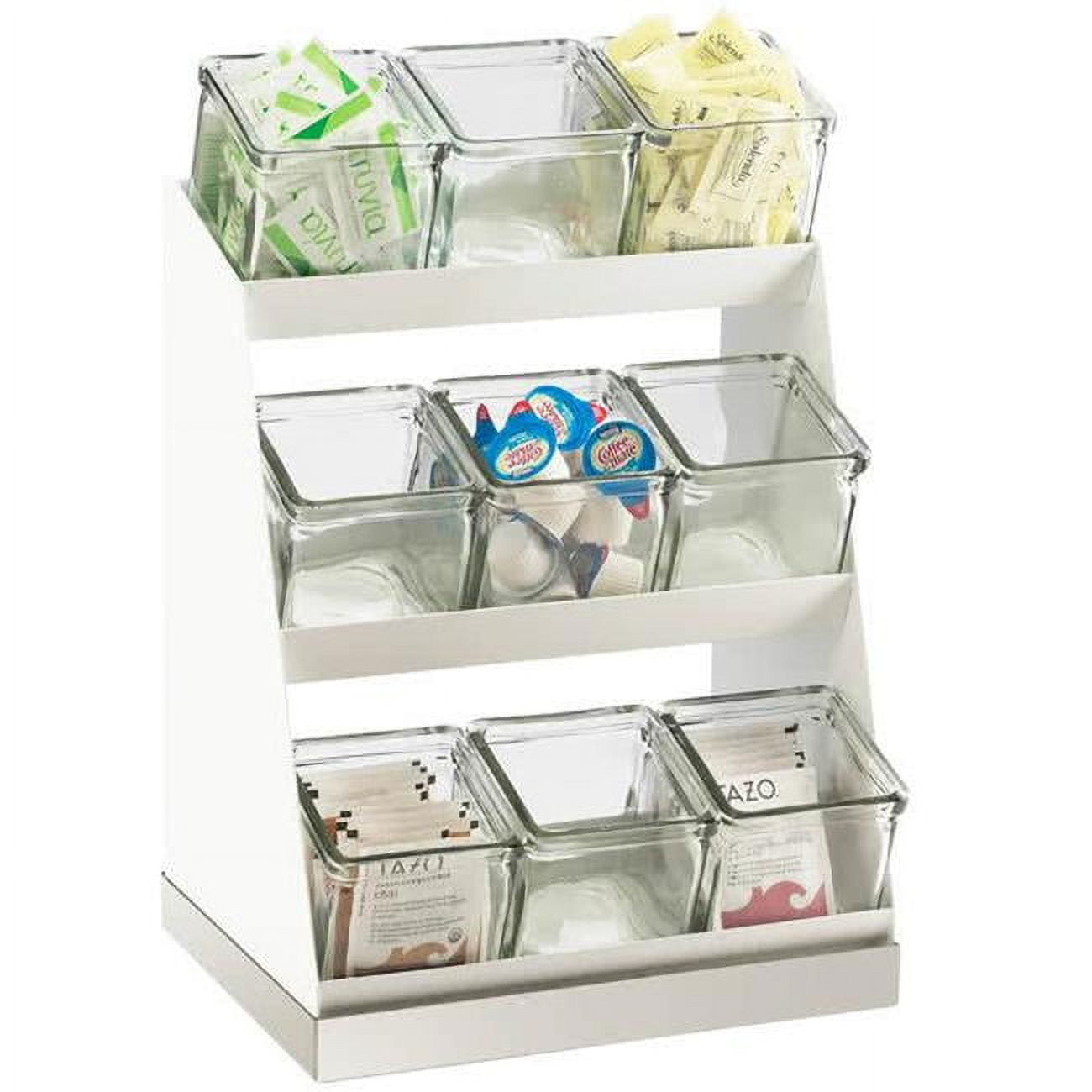 Cal Mil 3018-55-12 12 Condiment Jar Holder - White & Stainless Steel ...