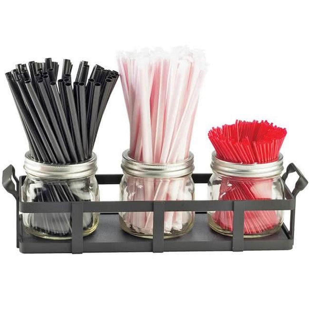 Cal Mil 3334-13 3 Jar Straw & Stir Stick Holder - Black - Walmart.com