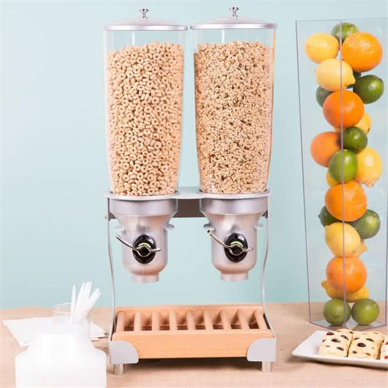 Cal Mil 3516-2-98FF Freeflow Dual Cylinder Dispenser Beechwood - Silver ...