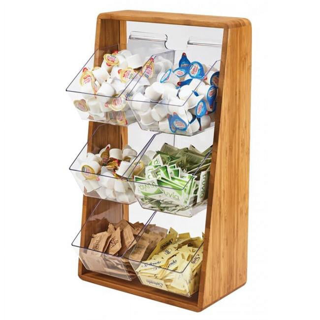 Cal-Mil 3569-6-60 Angled Bamboo 6 Bin Condiment Organizer - Walmart.com
